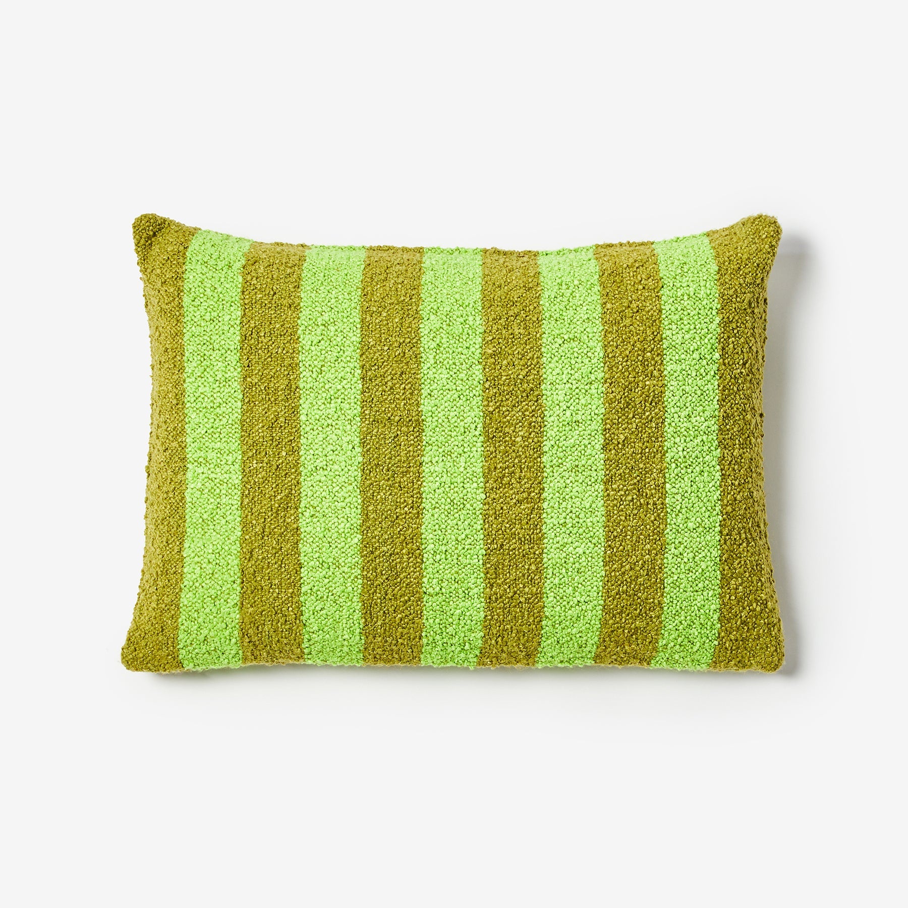 Bonnie & Neil Boucle Stripe Acid Green Cushion 60x40cm – Ampersand