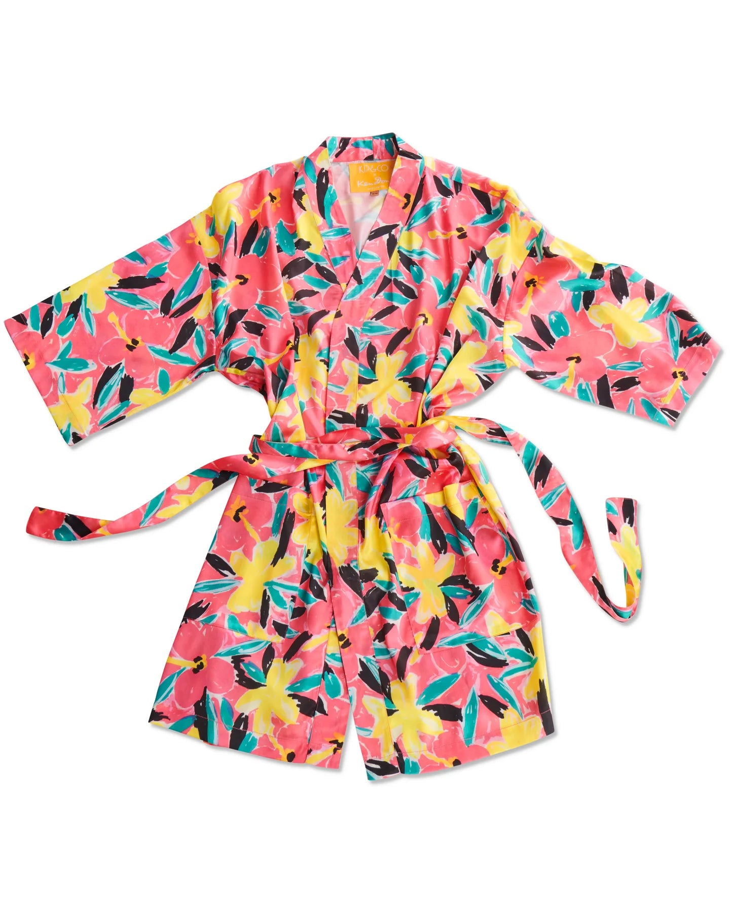 Kip & Co x Ken Done Pinky Dreaming Satin Robe – Ampersand
